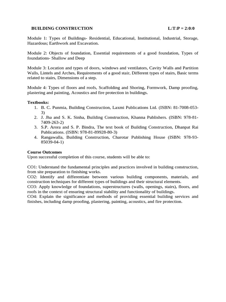 Building Construction | PDF