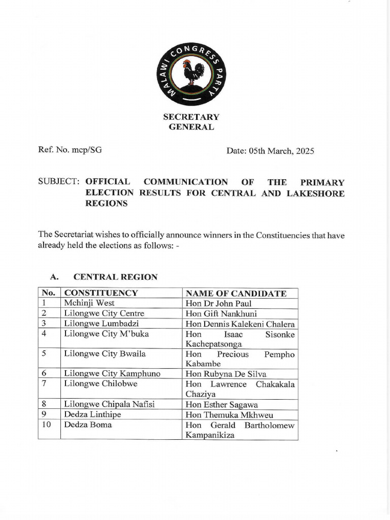 MCP Primaries Results 1 | PDF