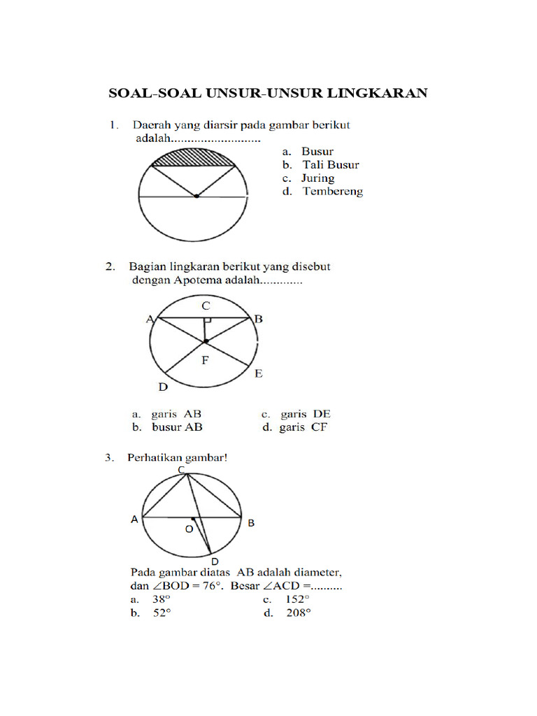 Soal-Soal Lingkaran | PDF