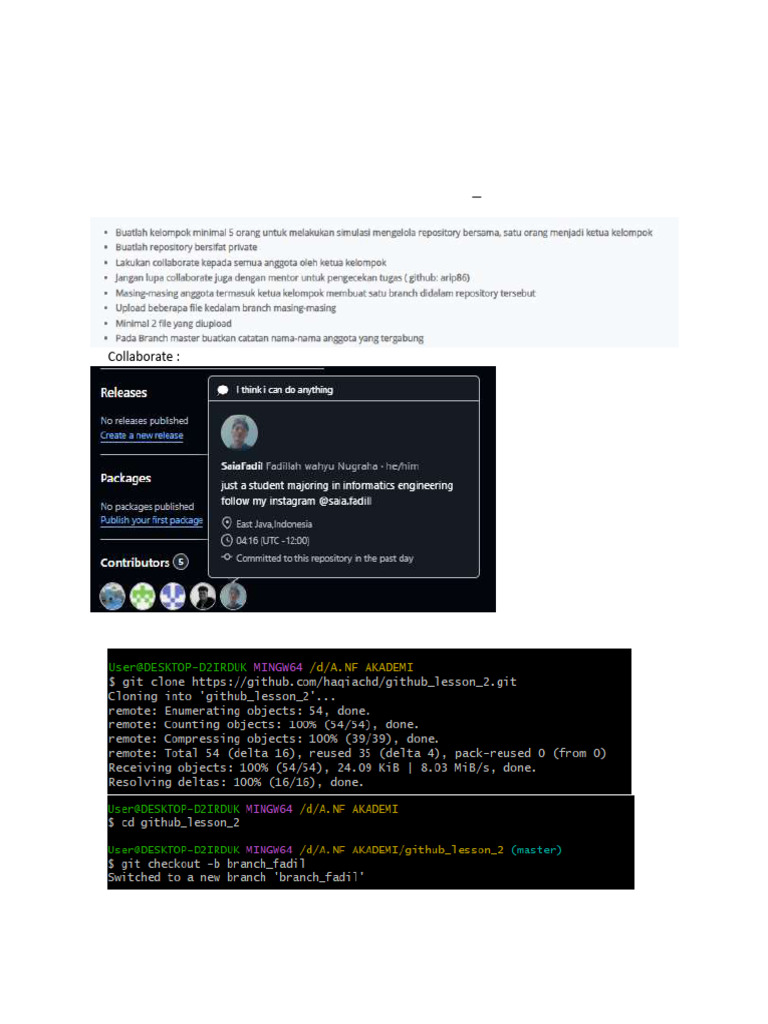 Tugas 2 Code Versioning VCS,GIT,Dan GitHub Fadillah Wahyu Nugraha | PDF