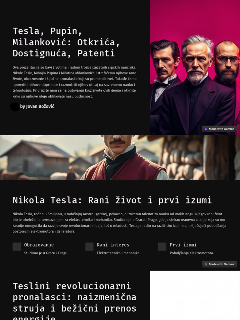 Tesla Pupin Milankovic Otkrica Dostignuca Patenti | PDF