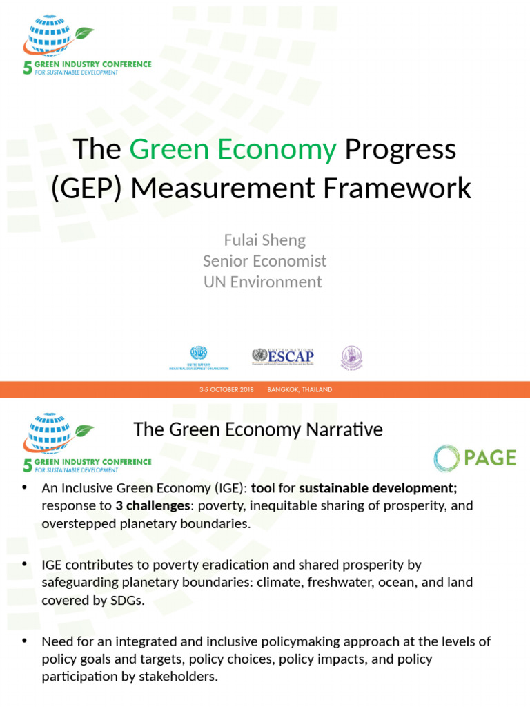 Fulai Sheng (UNEP) GIC5 GIC5 GEP Presentation For Fulai Fs | PDF | Sustainability | Economy And ...