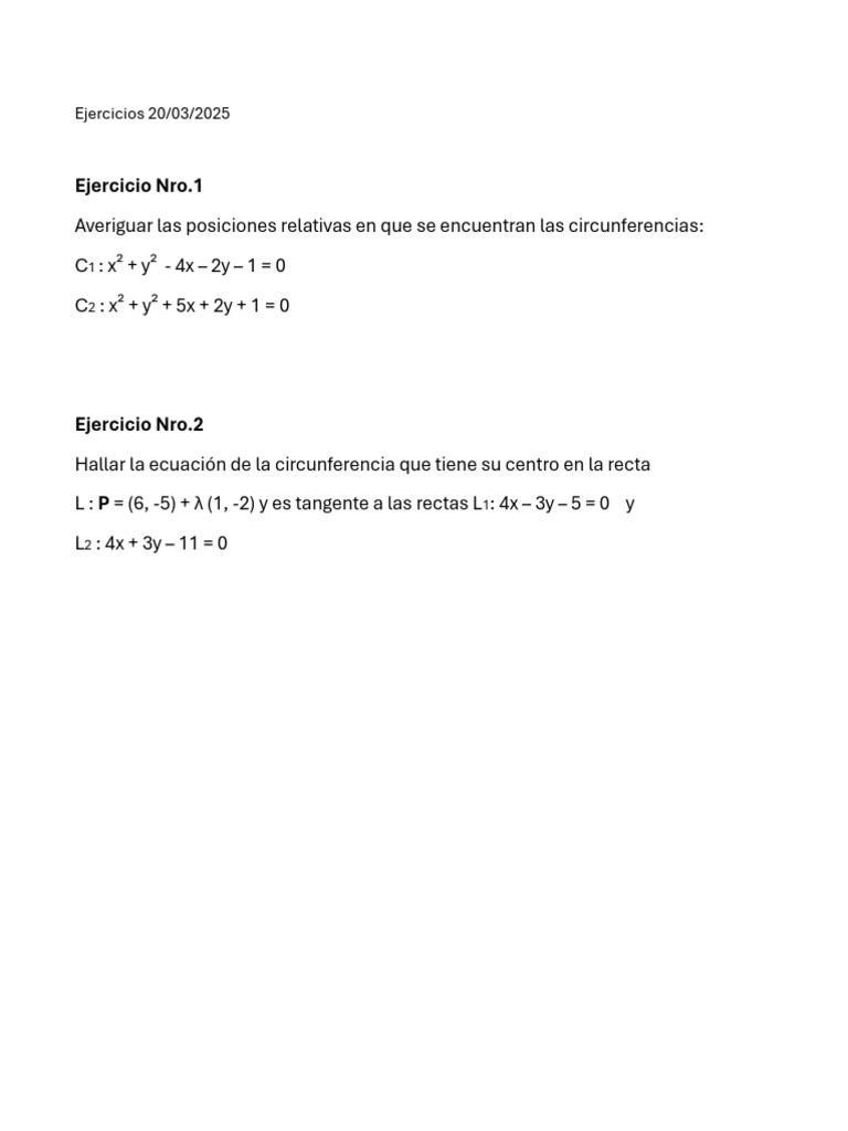 Ejercicios para Resolver 20032025 | PDF