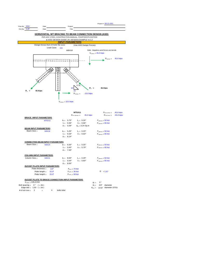 (13.) Horizontal Brace (WT) Connection | PDF | Beam (Structure) | Solid ...