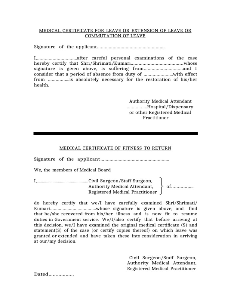 Medical Leave Form | PDF