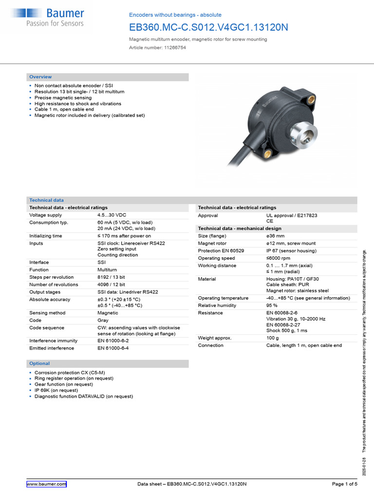 Baumer EB360.MC-C.S012.V4GC1.13120N EN 20250128 DS | PDF | Electricity ...