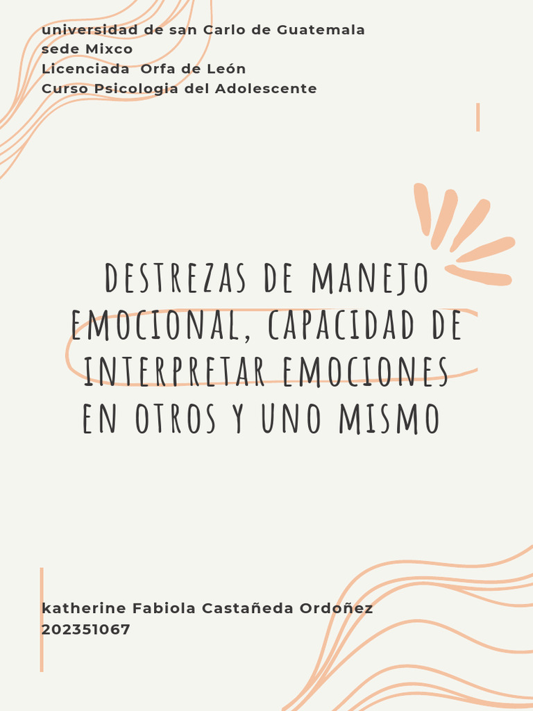 Destrezas de Manejo Emocional | PDF | Las emociones | Inteligencia ...