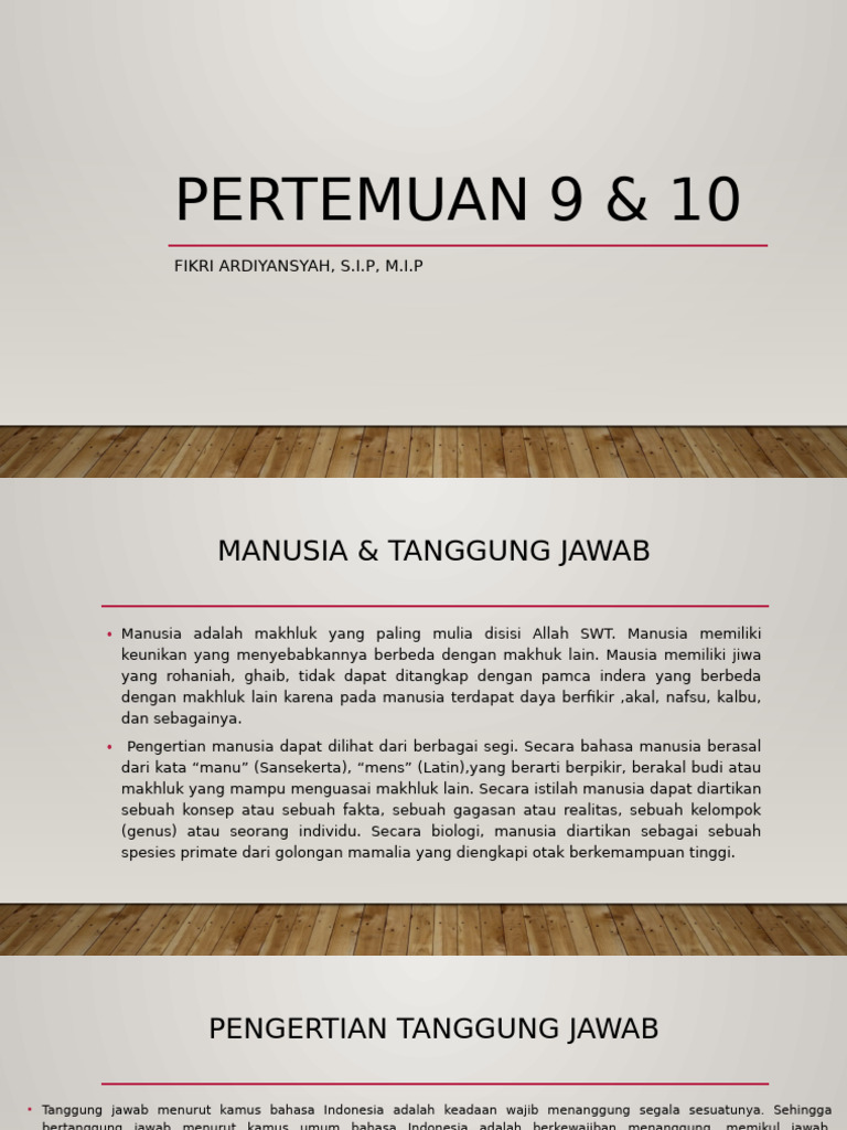 Arti Manusia dan Tanggung Jawab | PDF