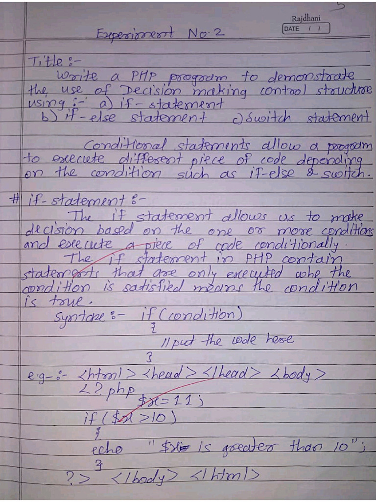 PHP Ex 2 Msbte Campus Academy | PDF