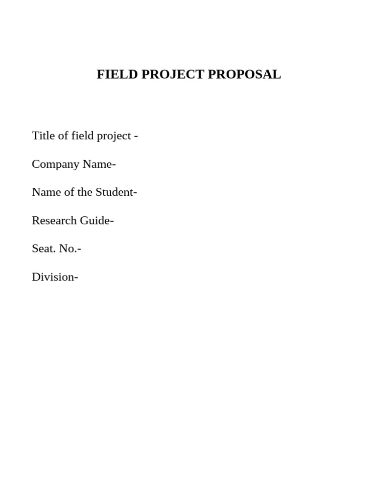 Field Project Proposal Outline Guide | PDF