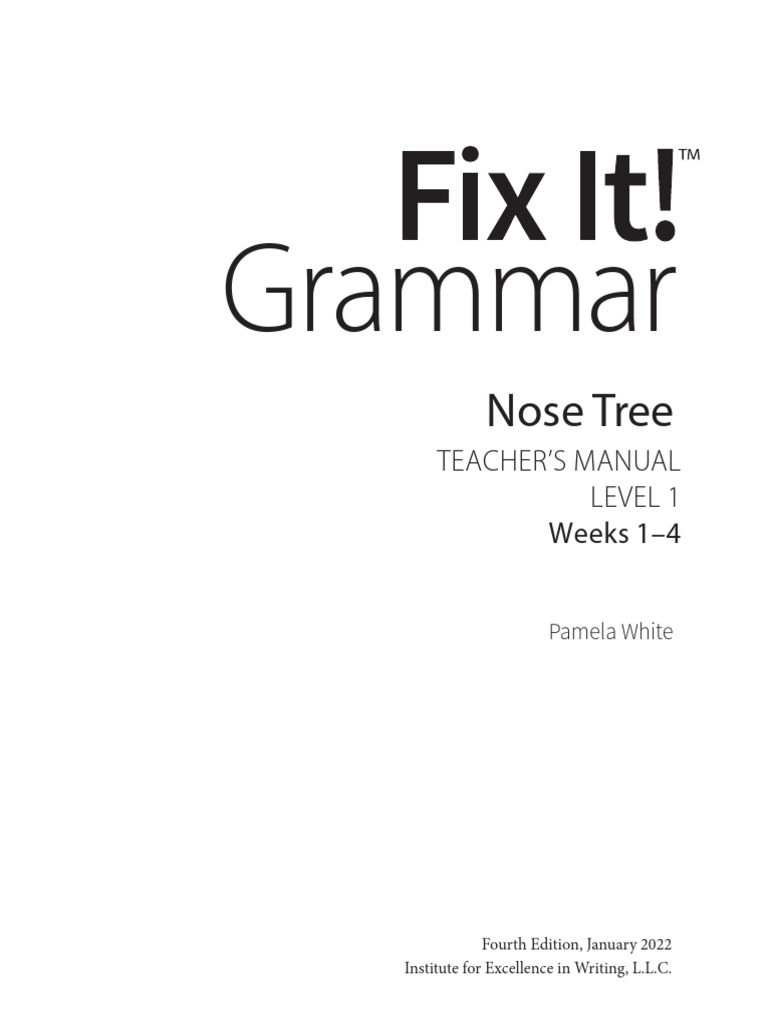 Teaching Fix It Grammar Level 1 | PDF | Grammatical Number | Part Of Speech