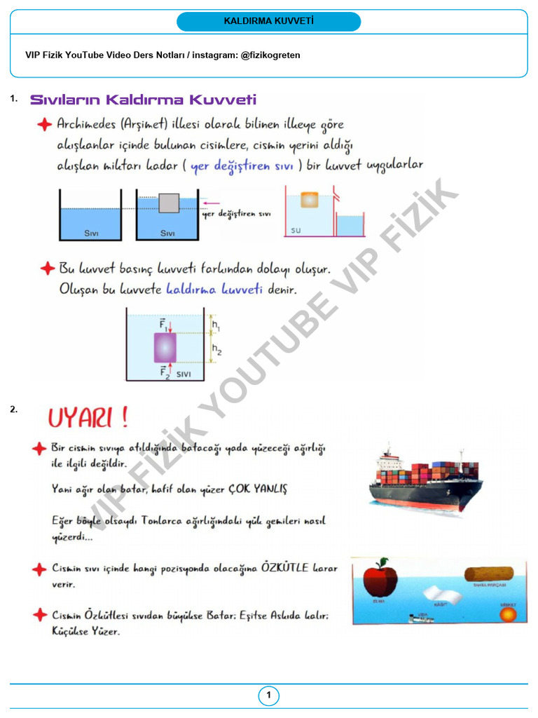 Kaldirma Kuvveti̇ | PDF