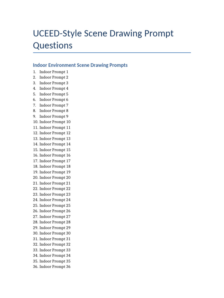 UCEED Scene Drawing Prompts All | PDF