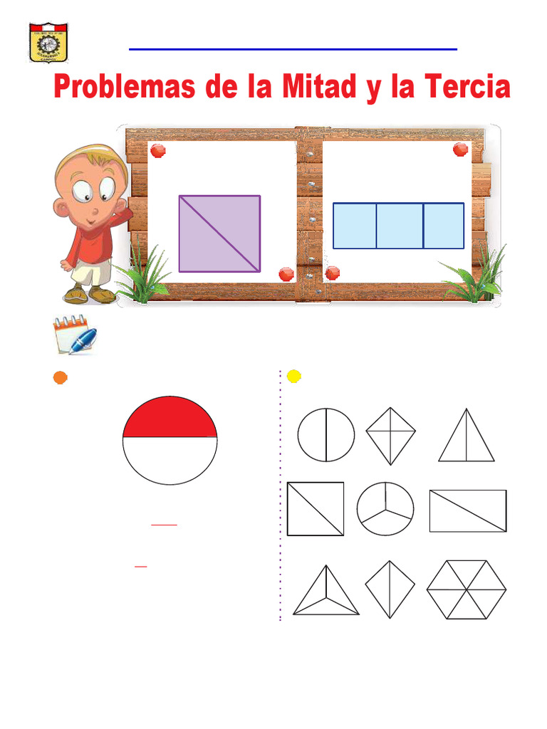Problemas-de-la-Mitad-y-la-Tercia-para-Segundo-de-Primaria | PDF