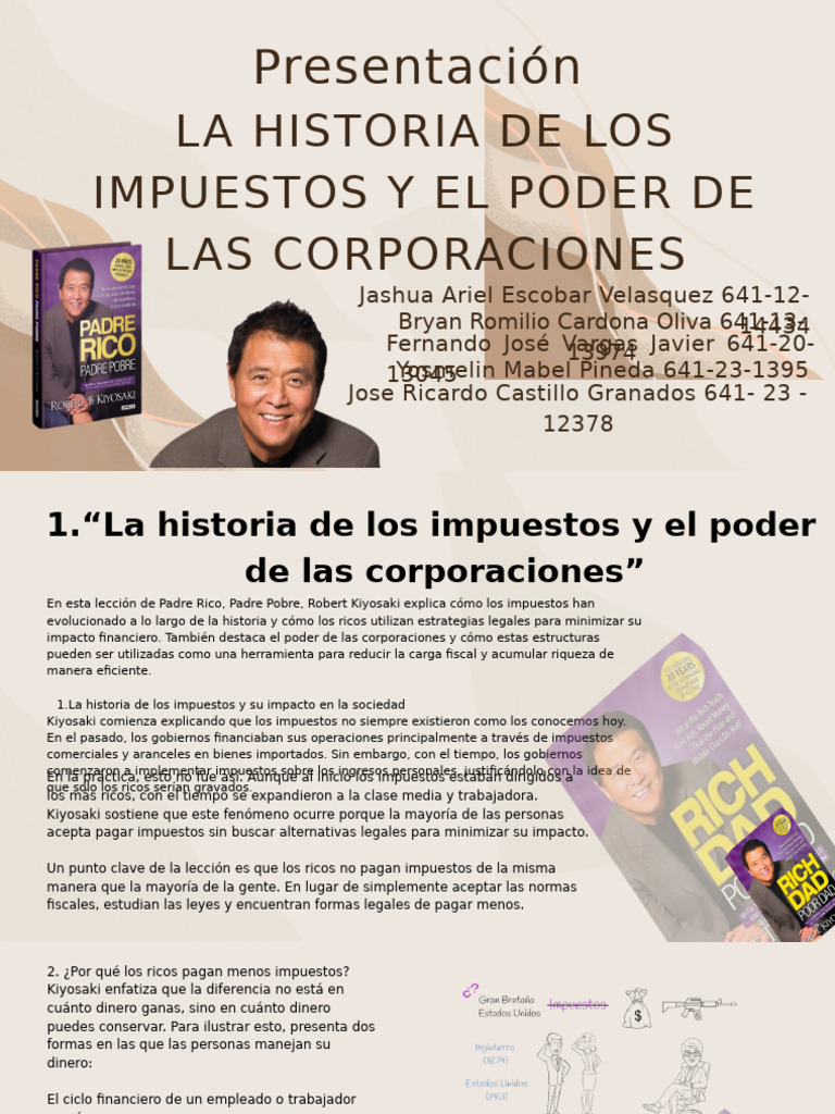 La Historia de Los Impuestos Grupo 4 COyE | PDF | Impuestos | Corporaciones