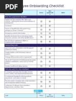 OnBoarding Checklist Excel Format Template | PDF