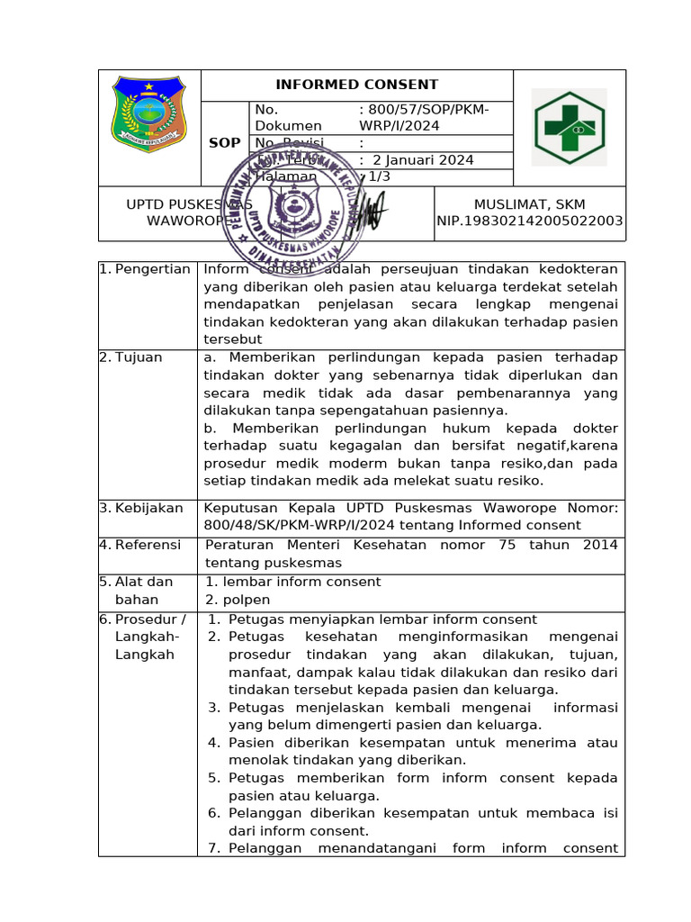 SOP INFORMED CONSENT New | PDF