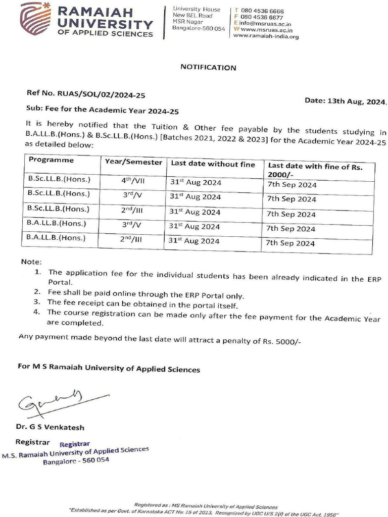Fee Notification SOL | PDF