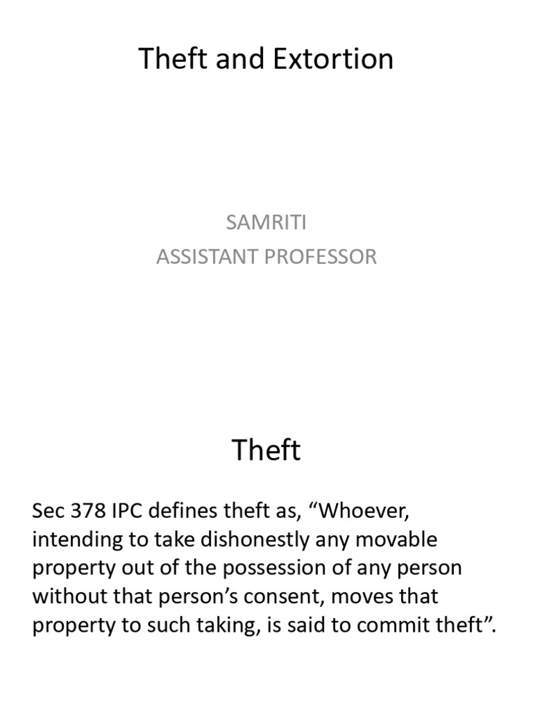 Understanding Theft and Extortion Laws | PDF | Robbery | Theft