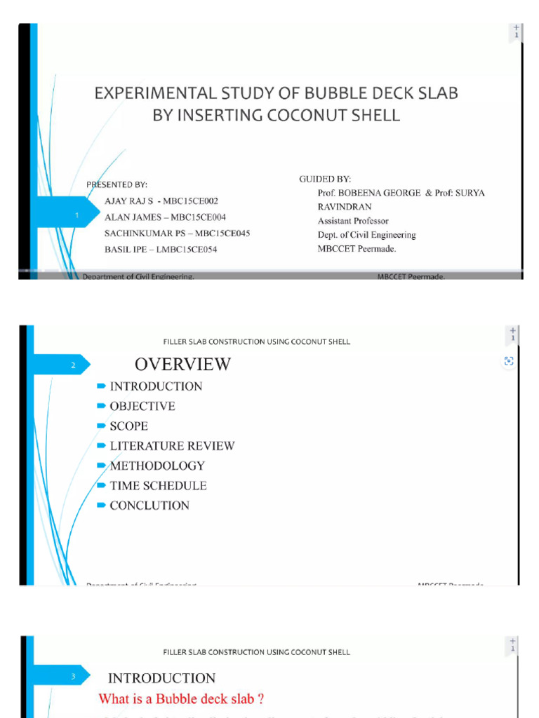 Filler Slab Construction Using Coconut Shell | PDF