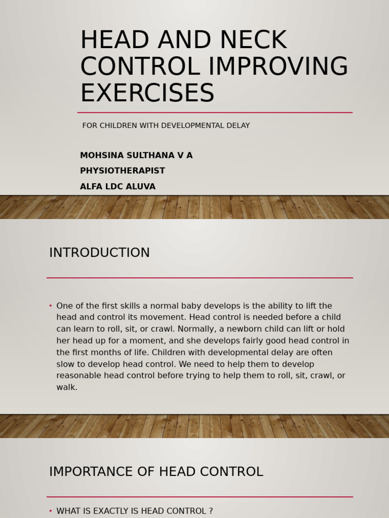 HEAD AND NECK CONTROL IMPROVING EXERCISES (Autosaved) | PDF ...