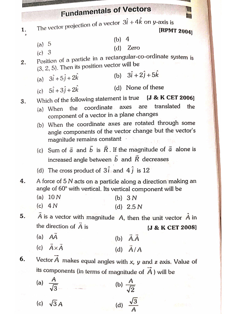 Vectors - Physics | PDF