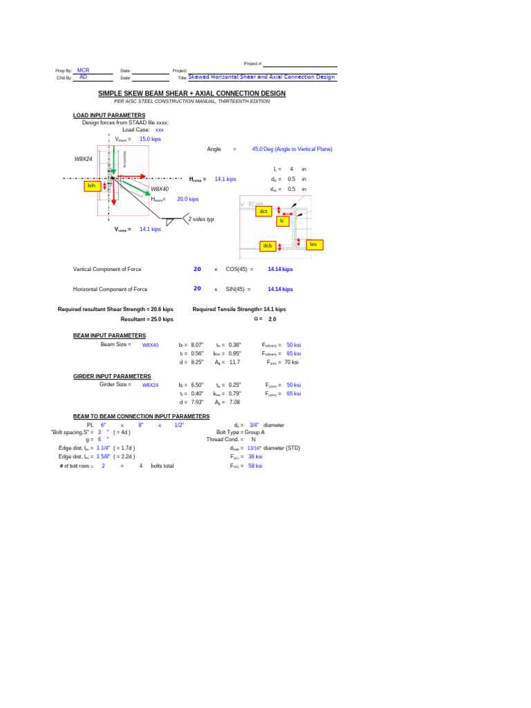 KMPS Standard Skewed Horizontal Shear Connection | PDF | Beam ...