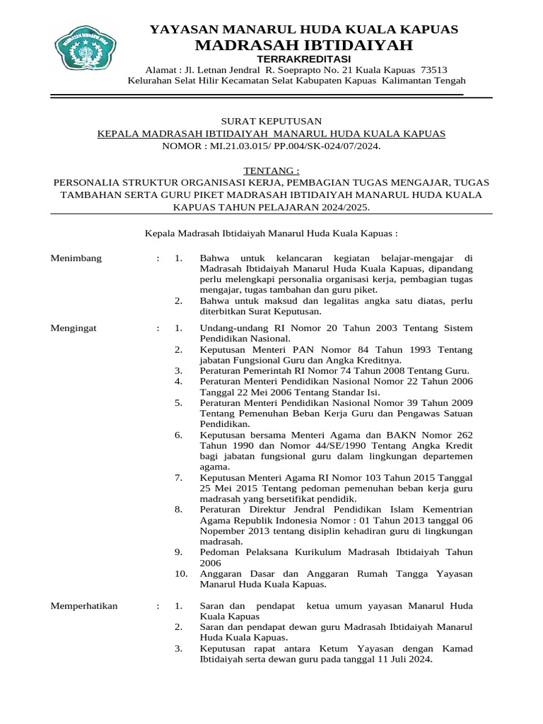 SK Pembg. Tugas LAMPIRAN 1 | PDF