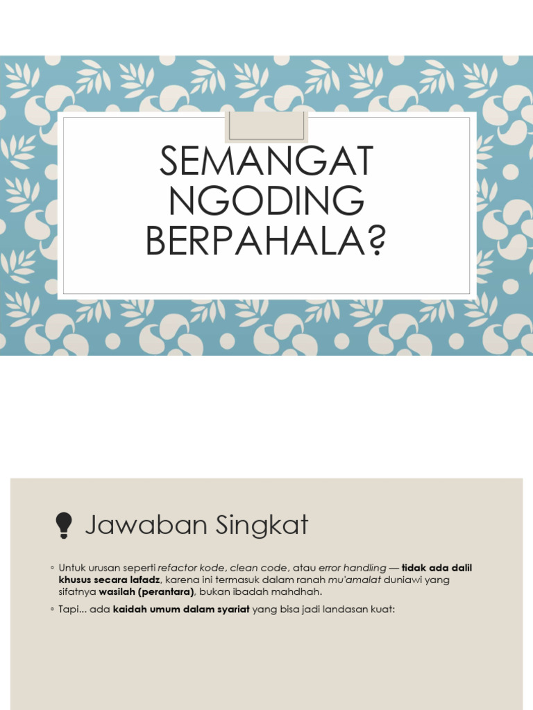 Semangat Ngoding Berpahala | PDF