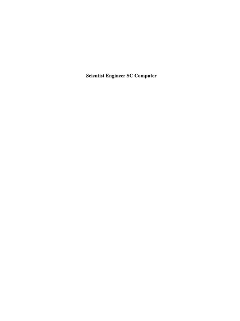 PC 03&04 Scientist - Engineer SC Computer | PDF