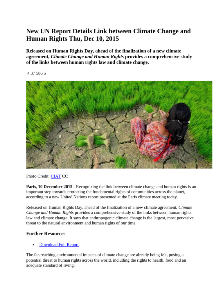 New UN Report Details Link Between Climate Change and Human Rights ...