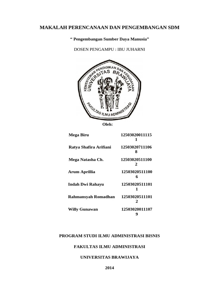 Makalah Perencanaan Dan Pengembangan SDM | PDF