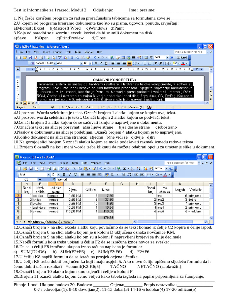 Test Informatika M2 | PDF