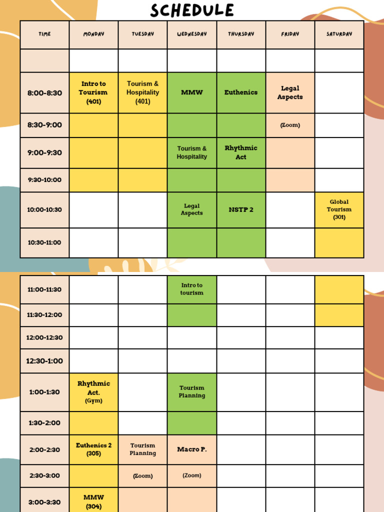 BSTM 12B Schedule | PDF