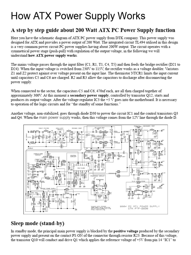 How ATX Power Supply Works - SMPS Troubleshooting | PDF | Power Supply ...