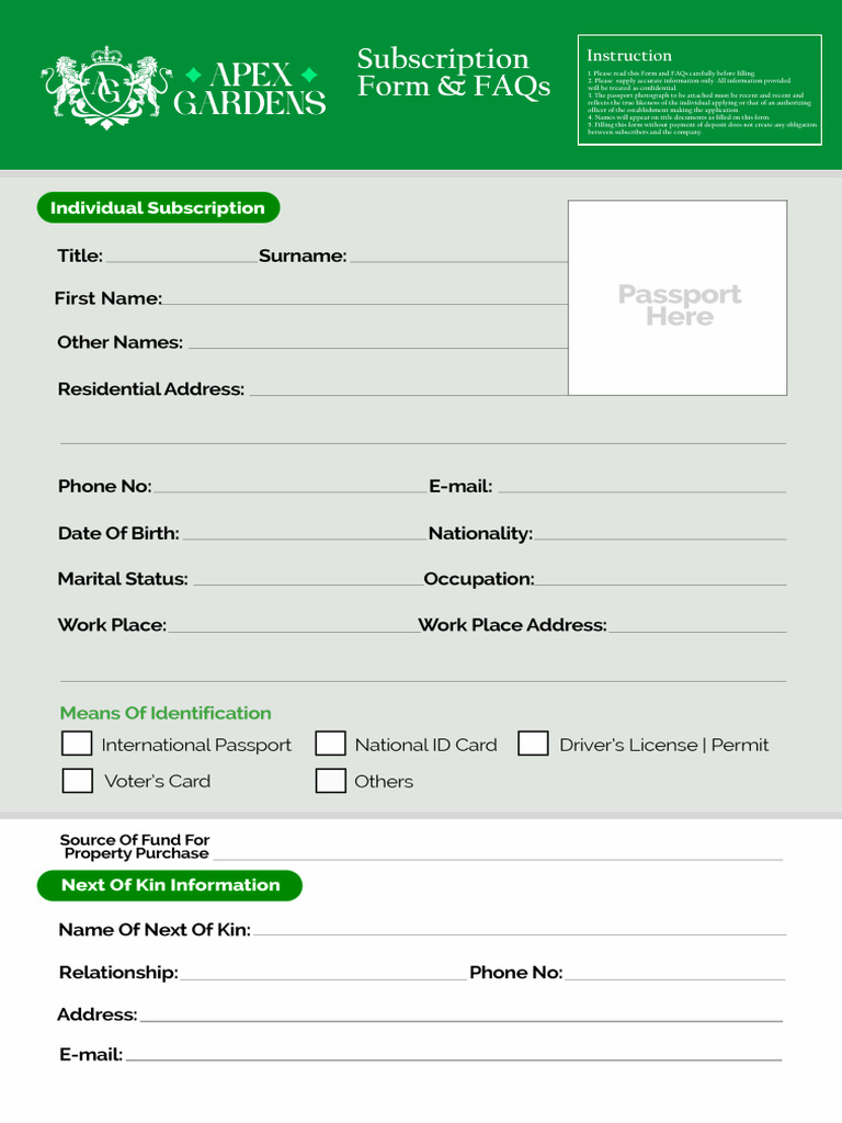 Updated Apex Gardens Form | PDF | Payments | Receipt