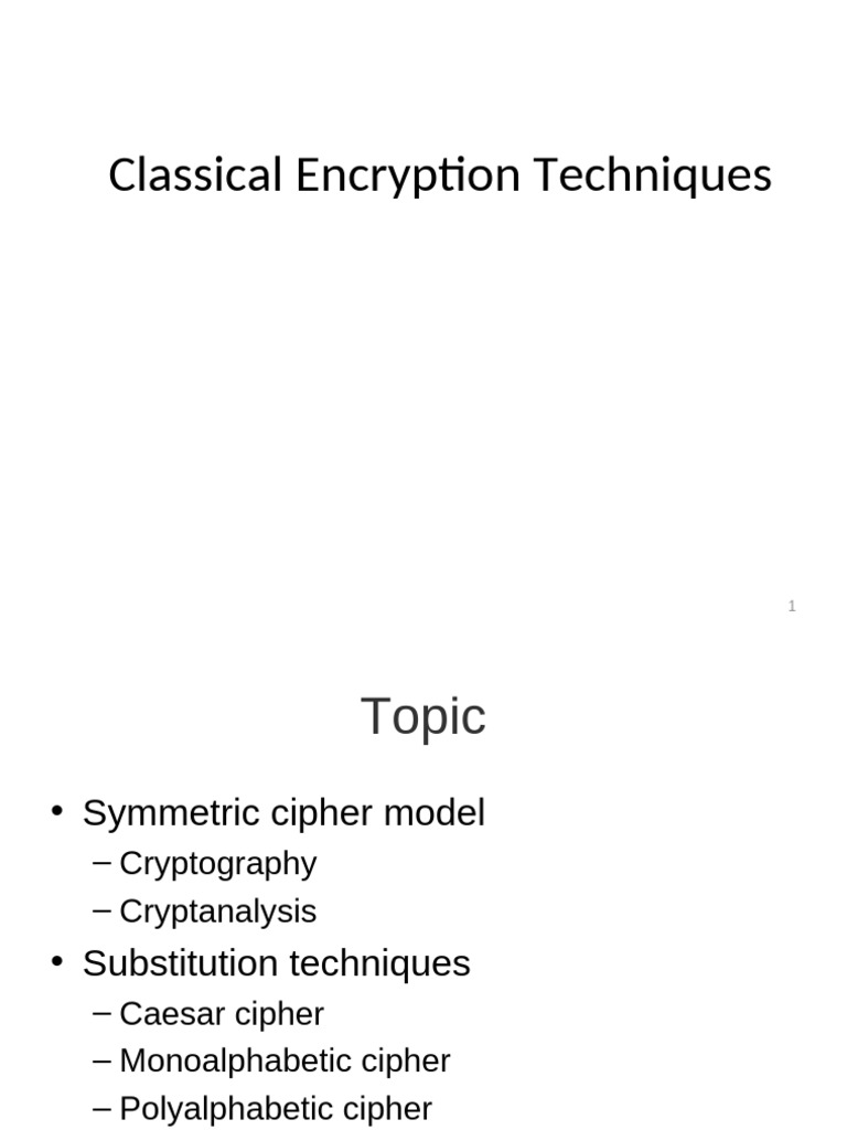 2. classical techniqueS | PDF | Cryptography | Cryptanalysis