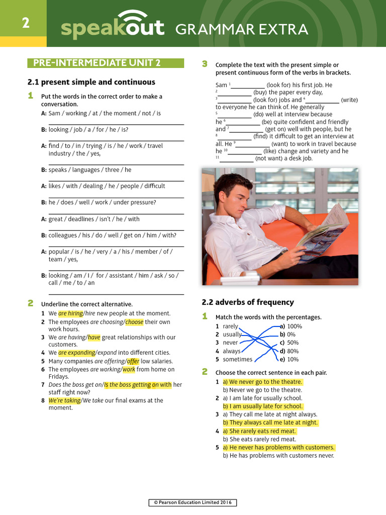 Speakout Grammar Extra Pre-Intermediate Unit 2 | PDF | Linguistic Typology | Languages