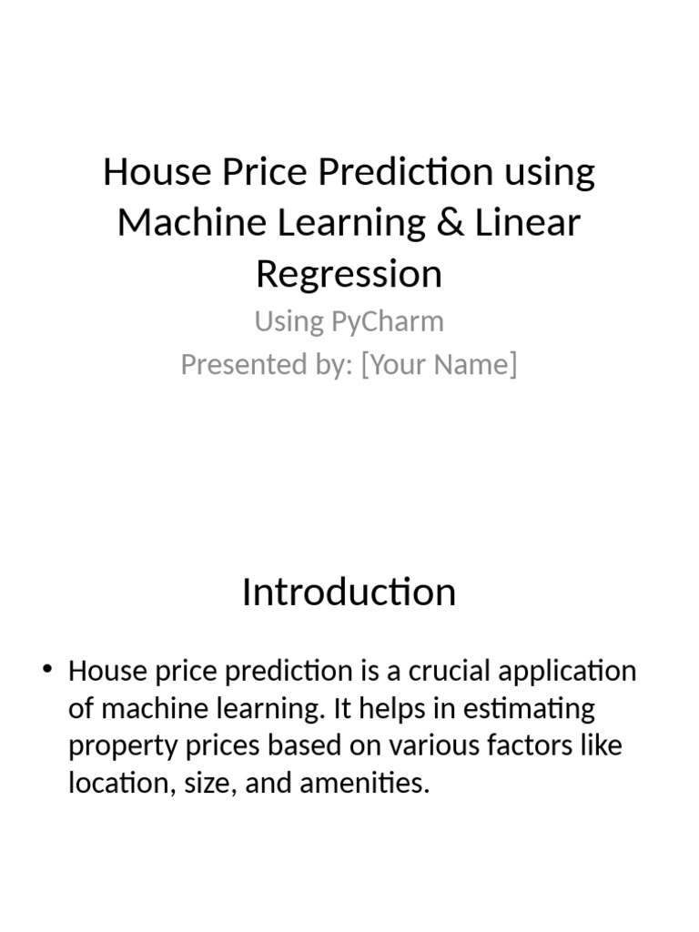 House Price Prediction PyCharm | PDF