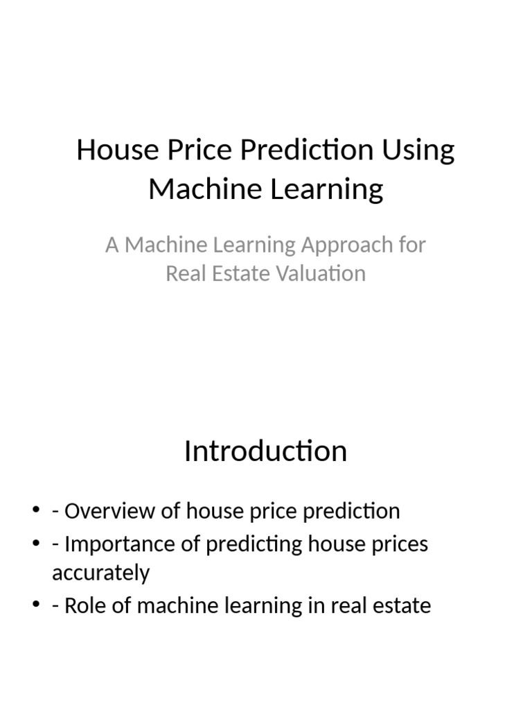 House Price Prediction Presentation | PDF