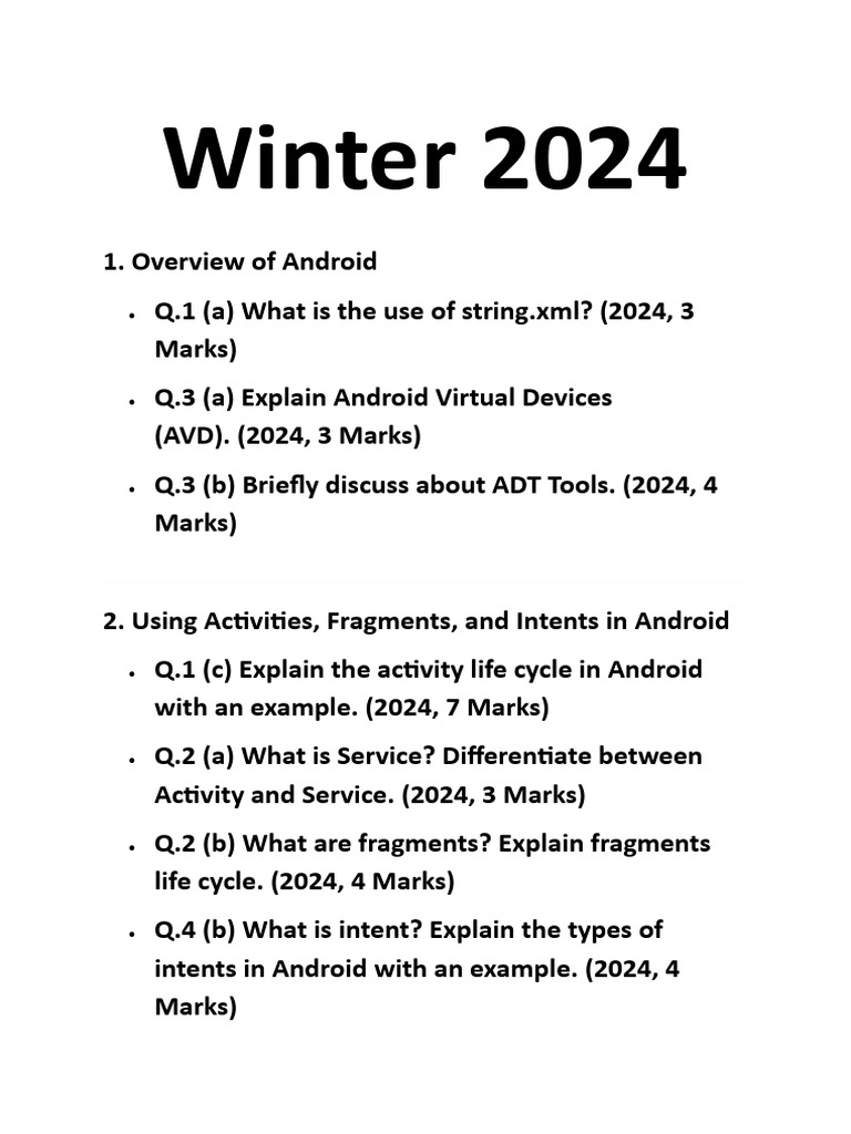 MAD GTU Questions Year Wise | PDF | Android (Operating System) | Mobile App