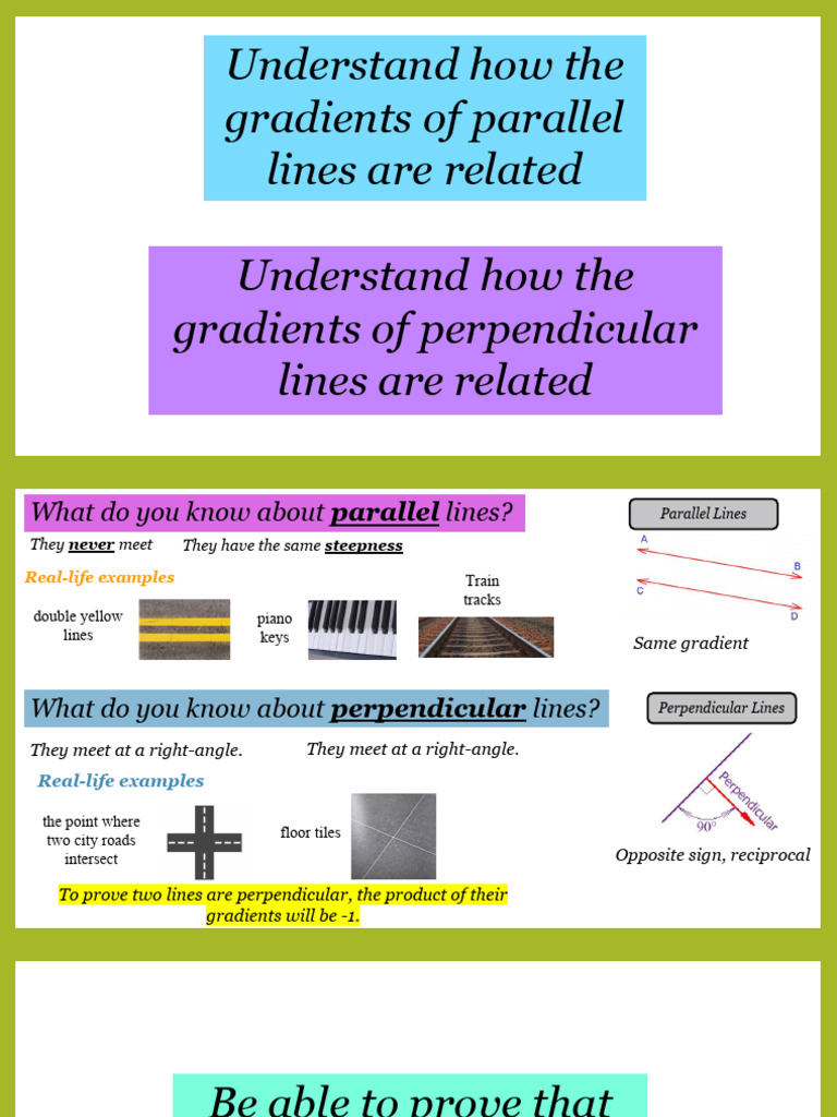 Parallel Line, Perpendicular Line and Interception Points | PDF ...