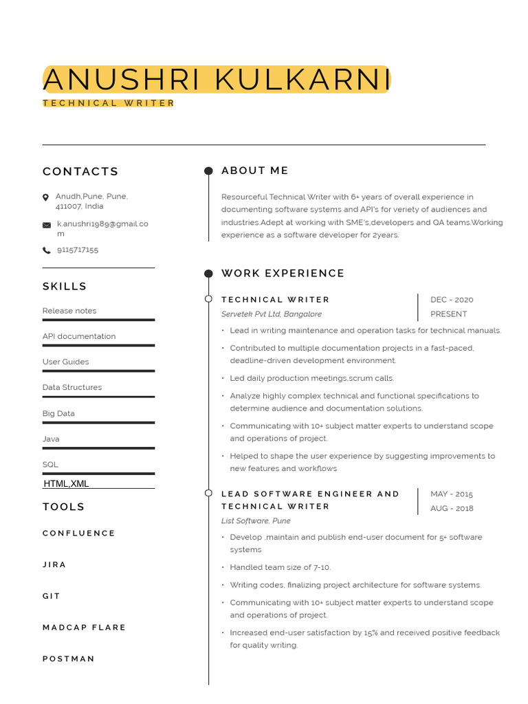 AnushriCV TechnicalWriter | PDF | Software | Java (Programming Language)