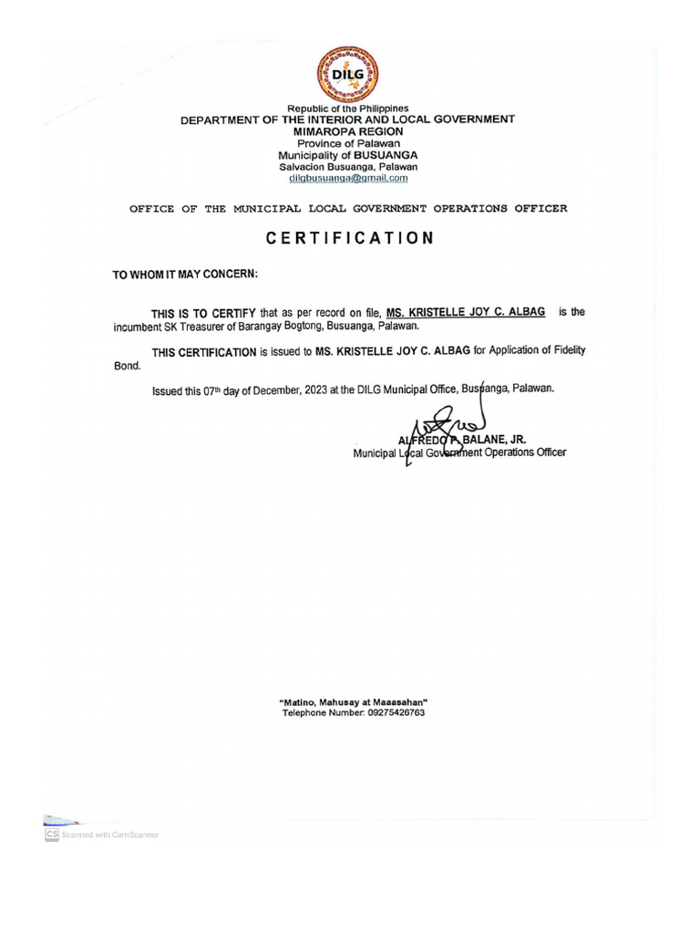 CERTIFICATE OF INCUMBENCY | PDF