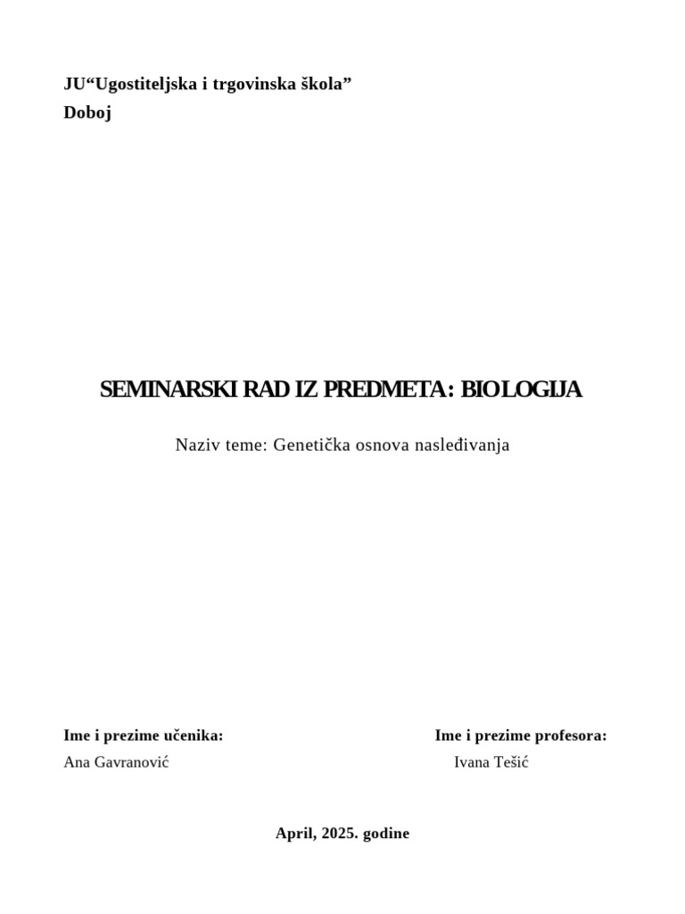 Seminarski Rad - Ana | PDF