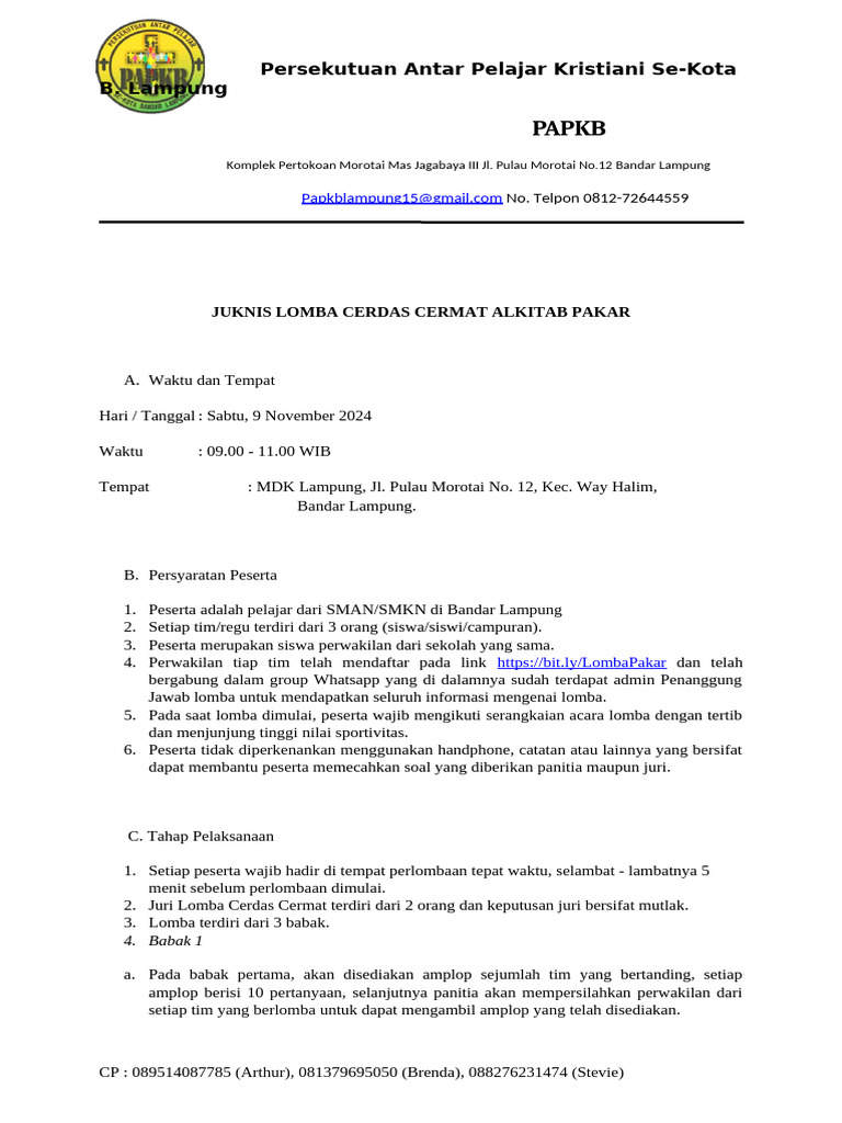 Juknis Cca Pakar-1 | PDF