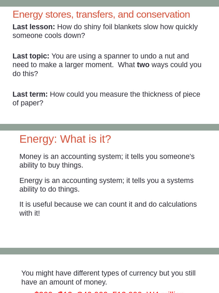 Understanding Energy Stores and Conservation | PDF | Kinetic Energy ...