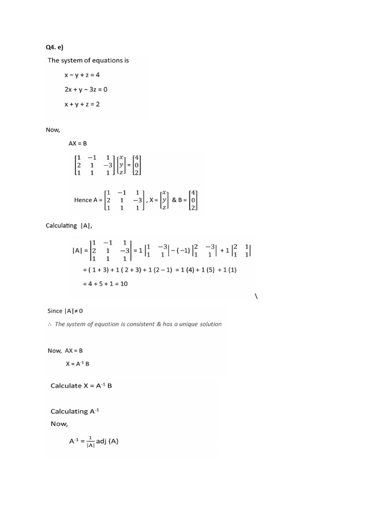 BCA Math Q4e | PDF