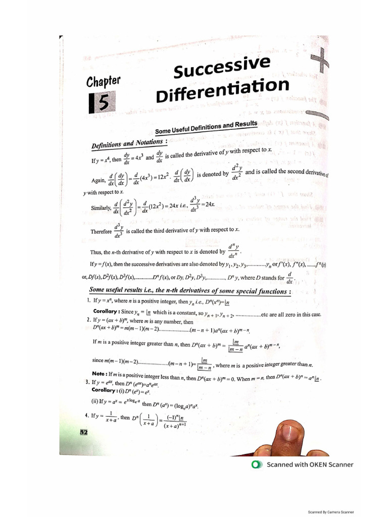 Successive Derivatives | PDF