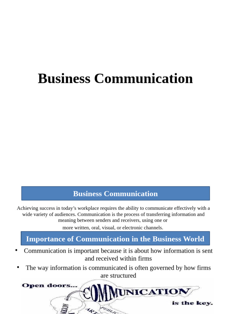 Business Communication | PDF | Communication | Nonverbal Communication